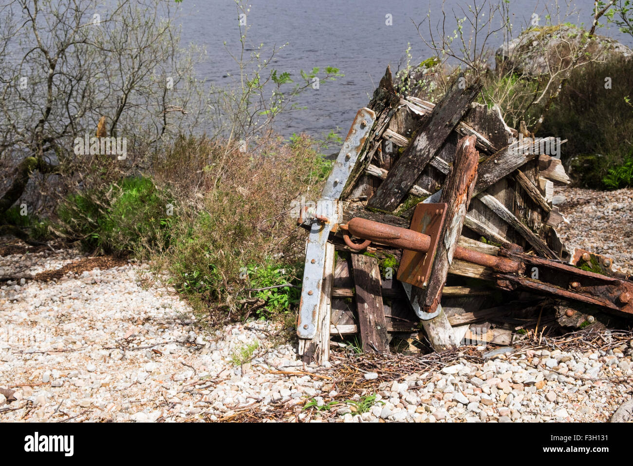 Wreck of old mail boat, Loch Shiel Stock Photo - Alamy