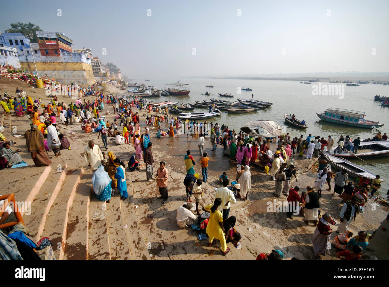 People at Manmandir ghat ; Varanasi ; Uttar Pradesh ; India Stock Photo ...