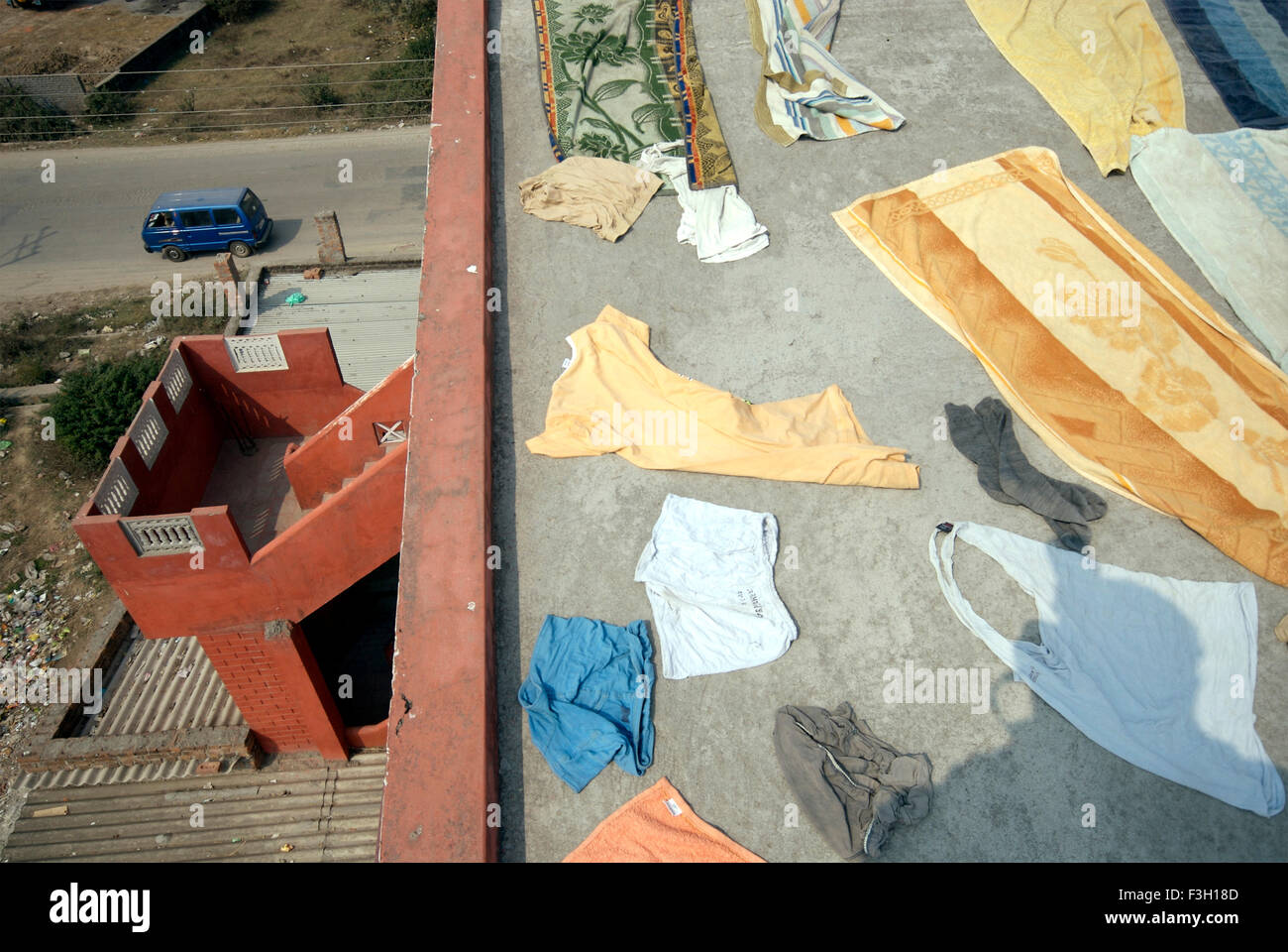 Clothes for drying on terrace hi-res stock photography and images - Alamy