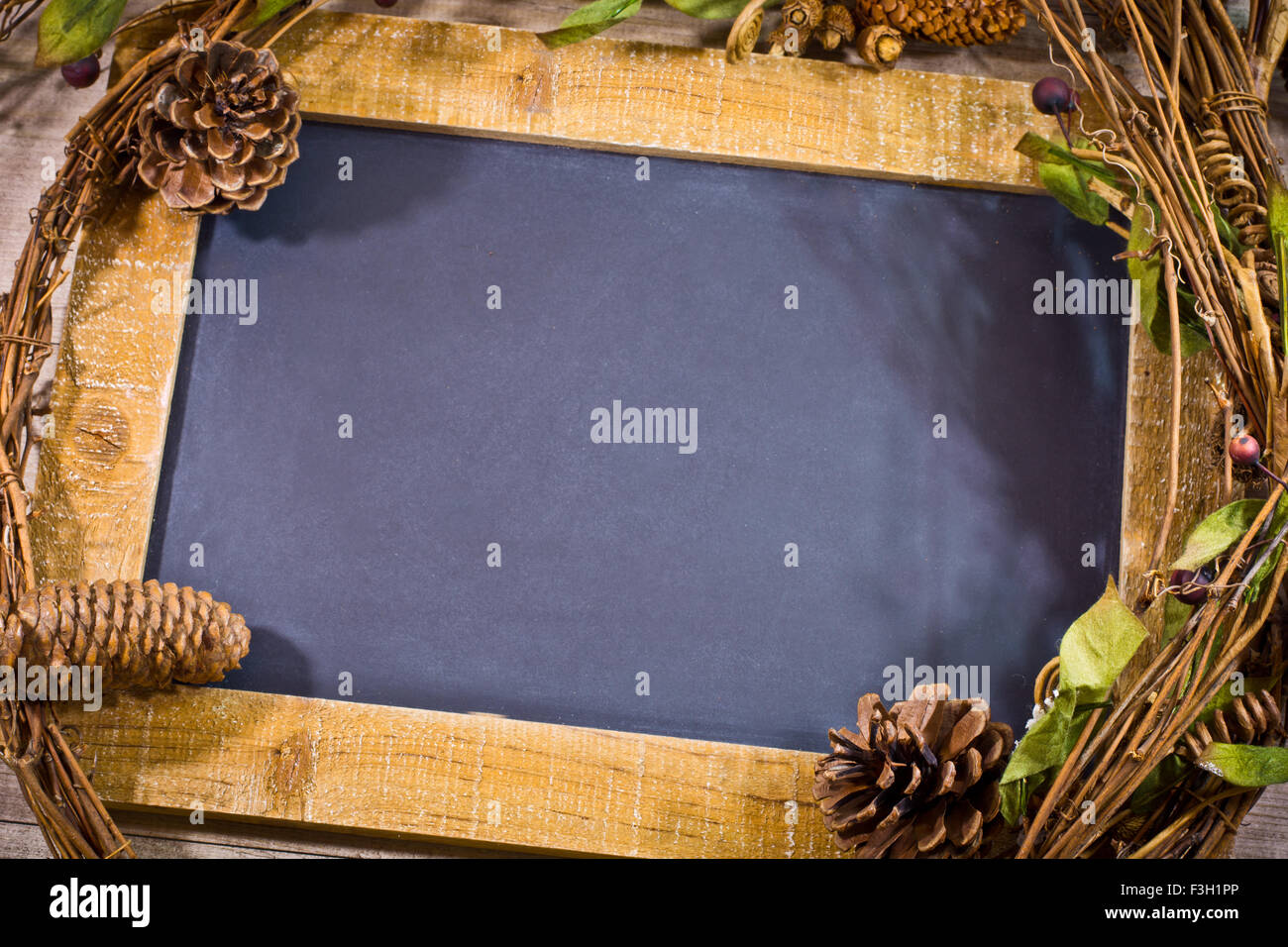 virgin slate with decoration of christmas theme Stock Photo - Alamy