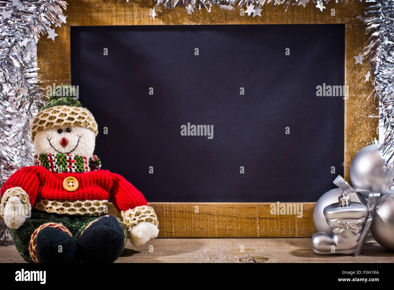 virgin slate with decoration of christmas theme Stock Photo - Alamy