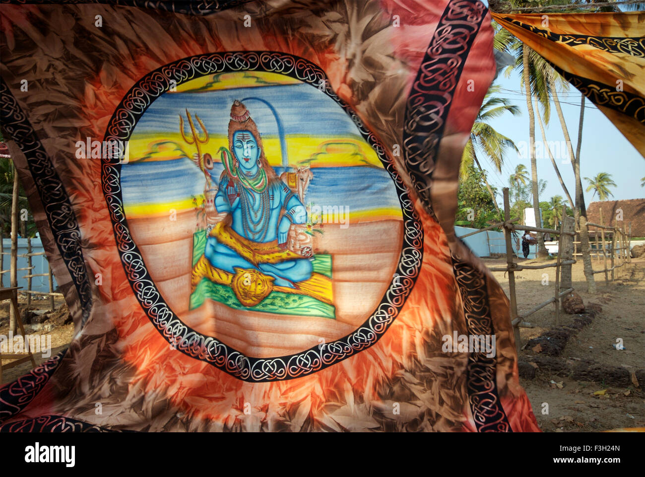 Lord Shiva Illustration On a Bed Sheet ; Goa ; India Stock Photo - Alamy