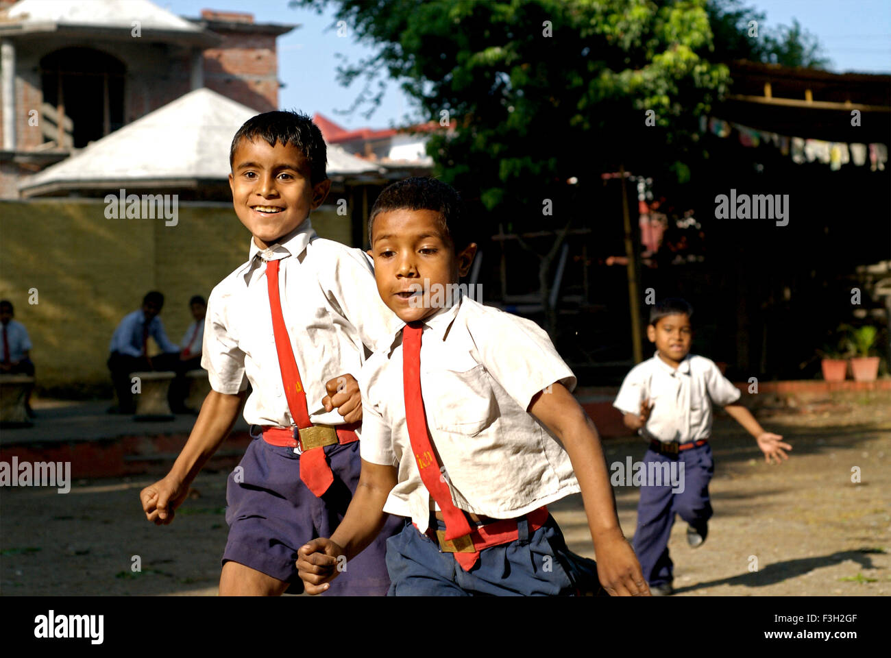 Boys running ; Nanhi Dunya school ; Doon School ; Dehradun ; Dera Doon ...