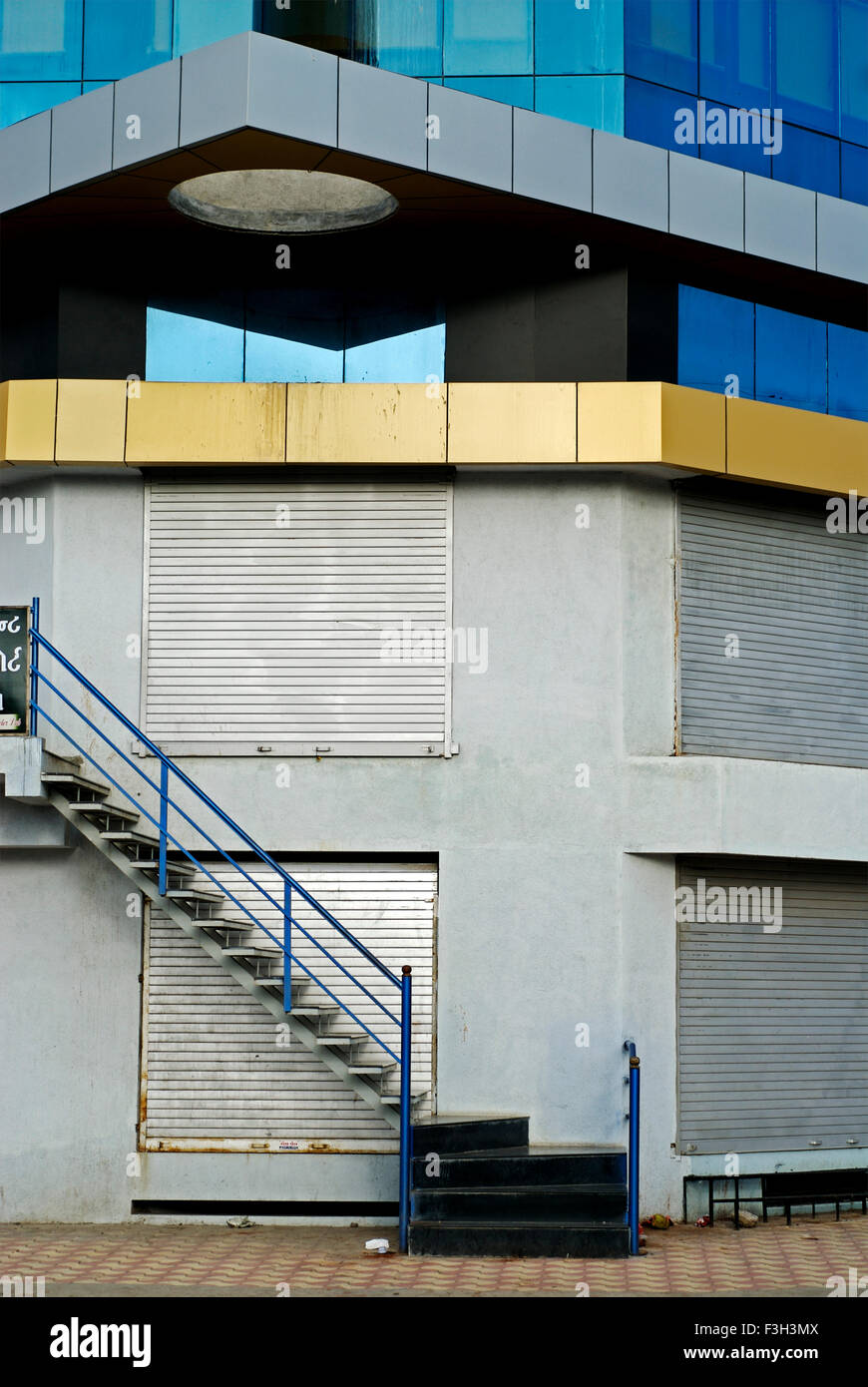 Open steel stair case of a building at Rajkot ; Gujarat ; India Stock ...