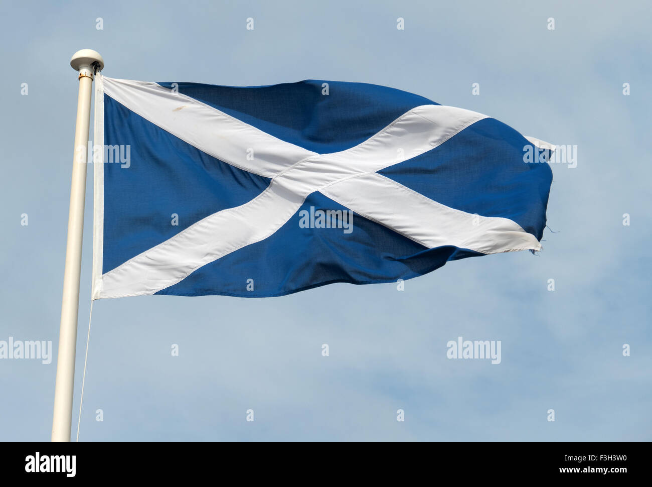 Scottish St. Andrews blue and white cross flag Stock Photo - Alamy