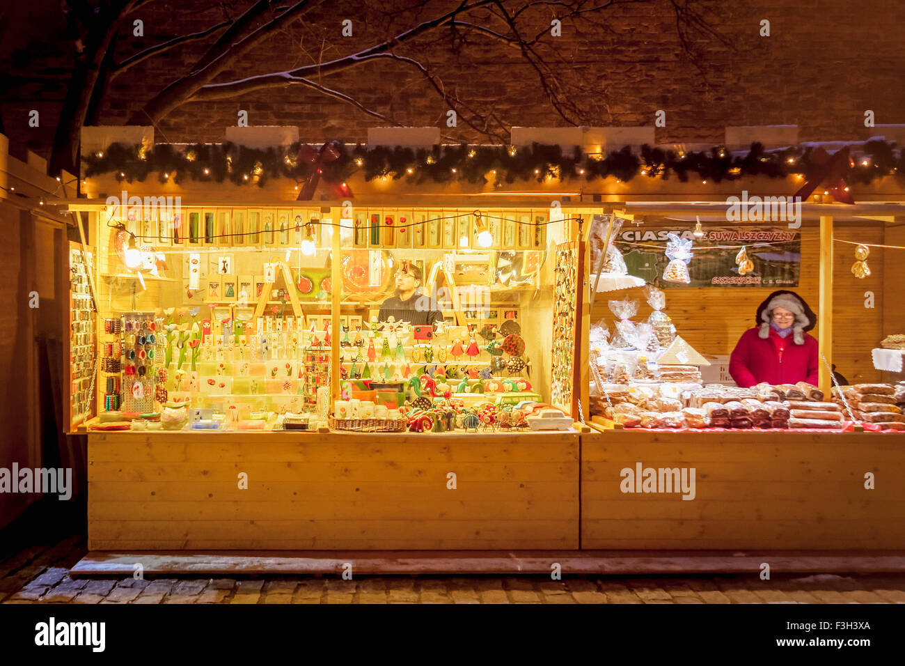 Christmas Fair at the Barbican in the Old Town of Warsaw, Poland Stock ...