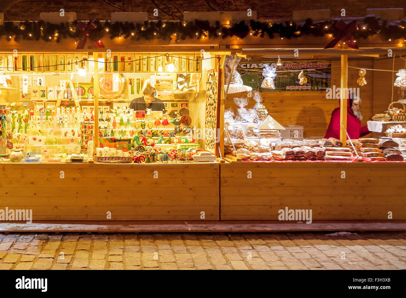 Christmas Fair at the Barbican in the Old Town of Warsaw, Poland Stock ...
