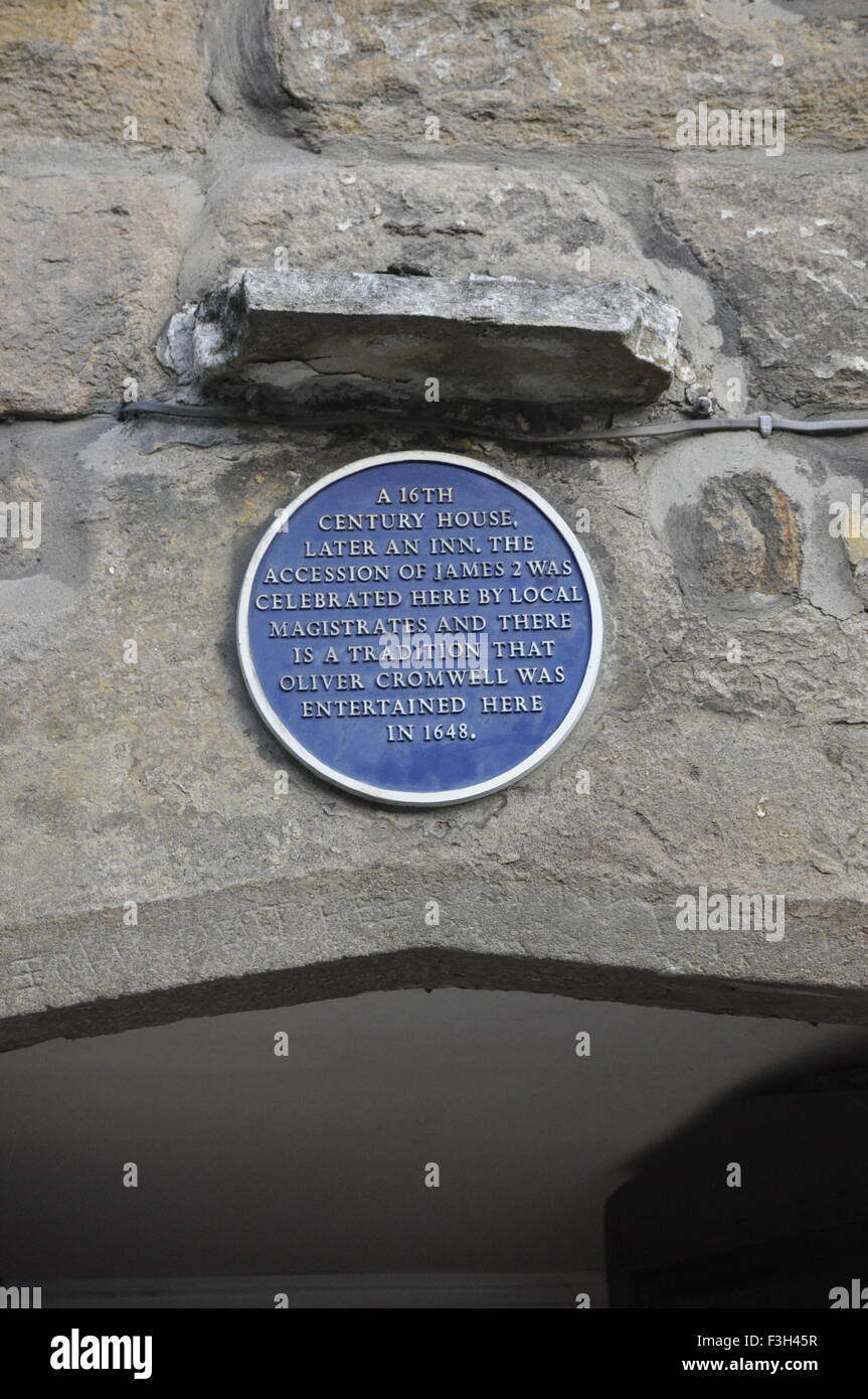 Blue plaque on Blagrave House Barnard Castle Stock Photo - Alamy