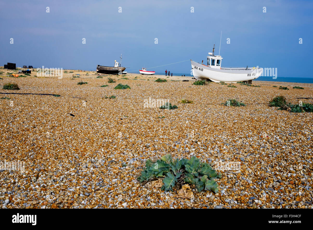 The shingle beach at Dungeness near Lydd in Kent Stock Photo - Alamy