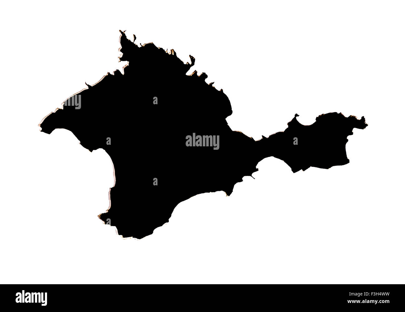Black Crimean peninsula on a white background isolated Stock Photo - Alamy
