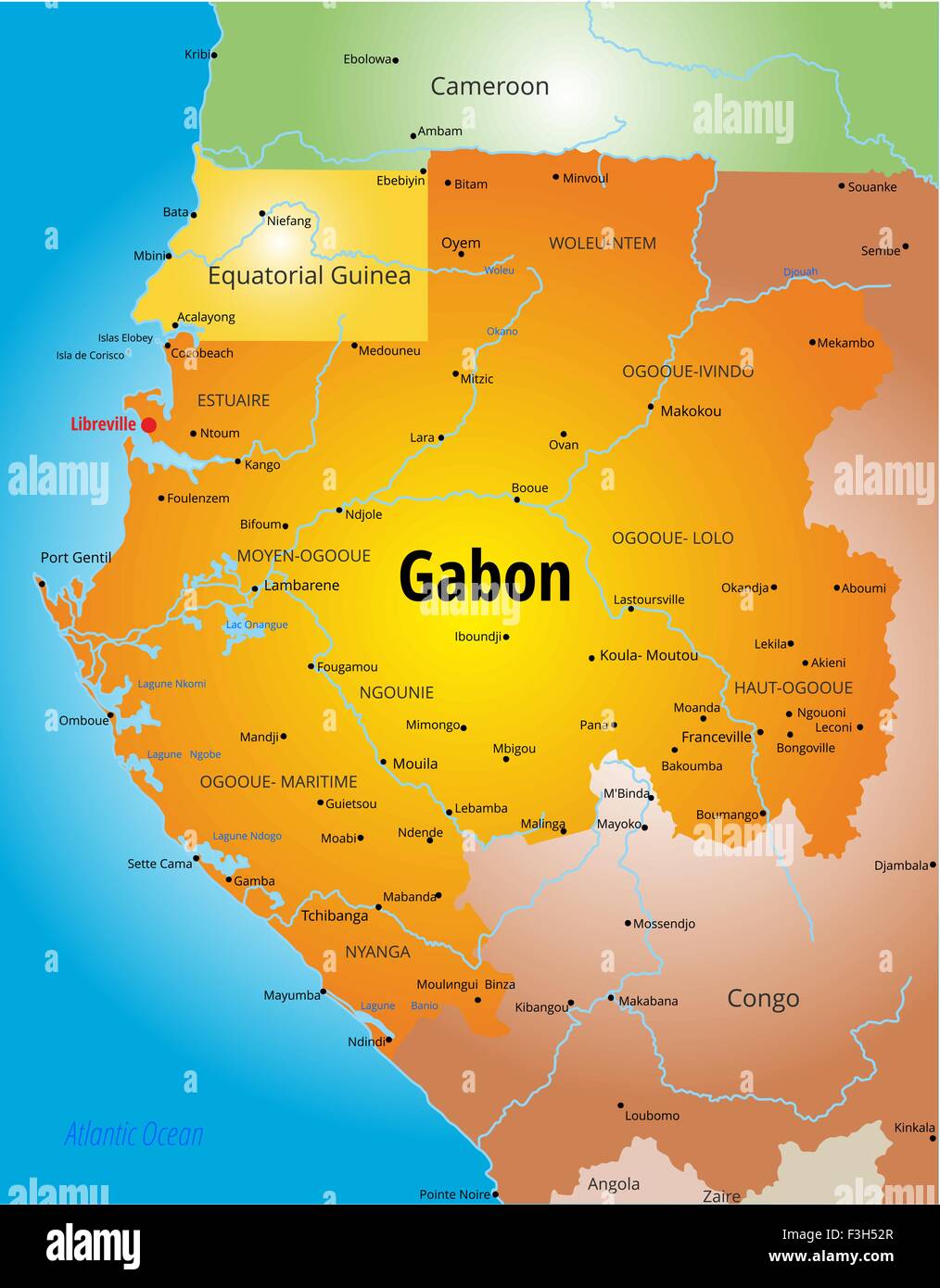 Gabon map hi-res stock photography and images - Alamy