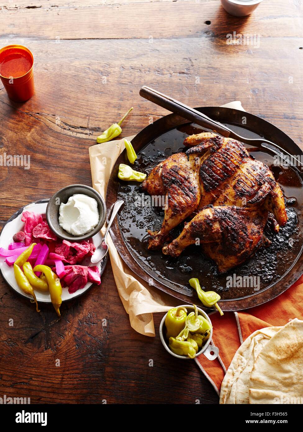 Barbecue Chicken, pickled jalapenos, cauliflower, beetroot, lebanese ...