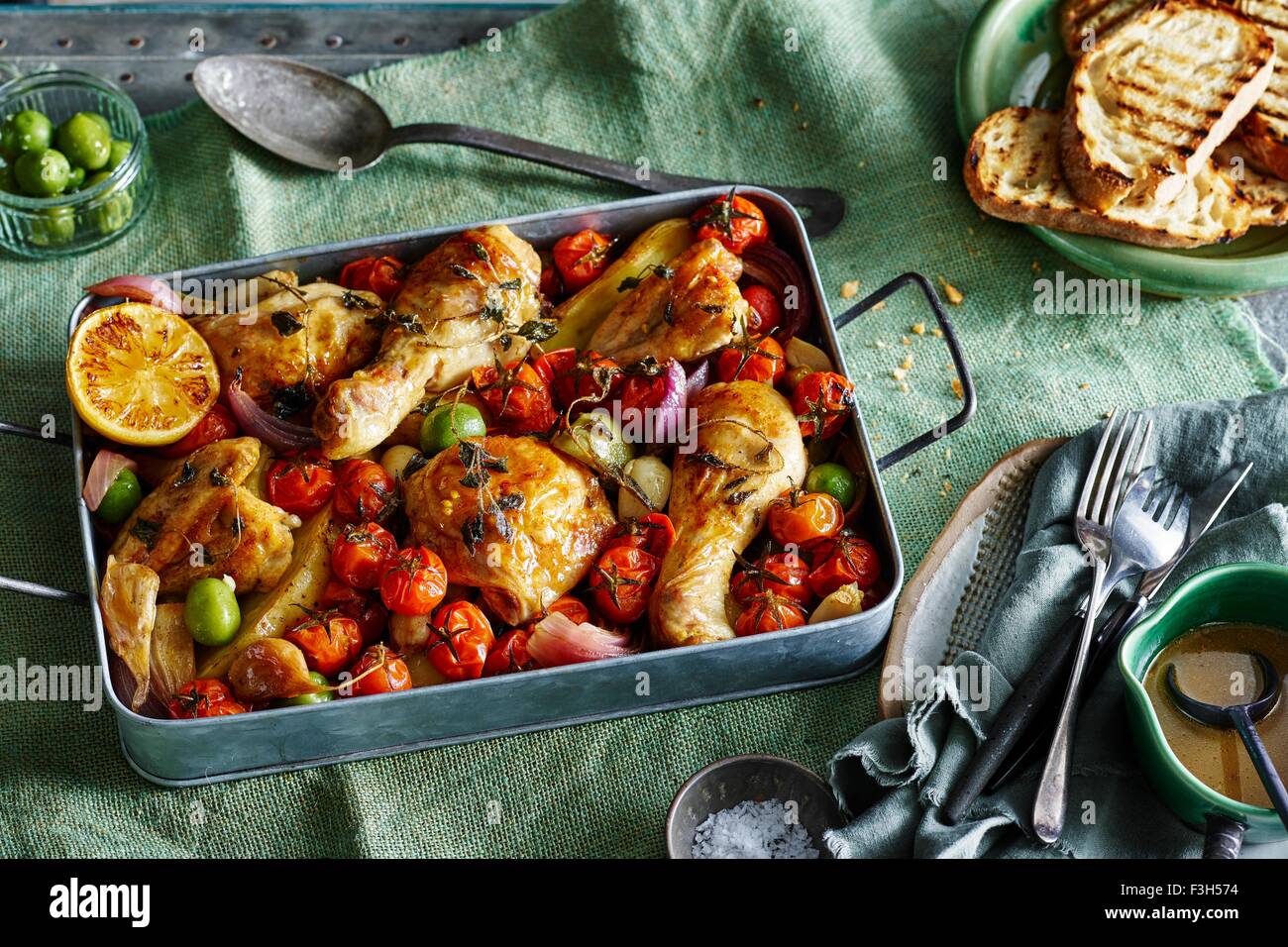 Spanish Paprika Chicken Truss Tomatoes Stock Photo - Alamy