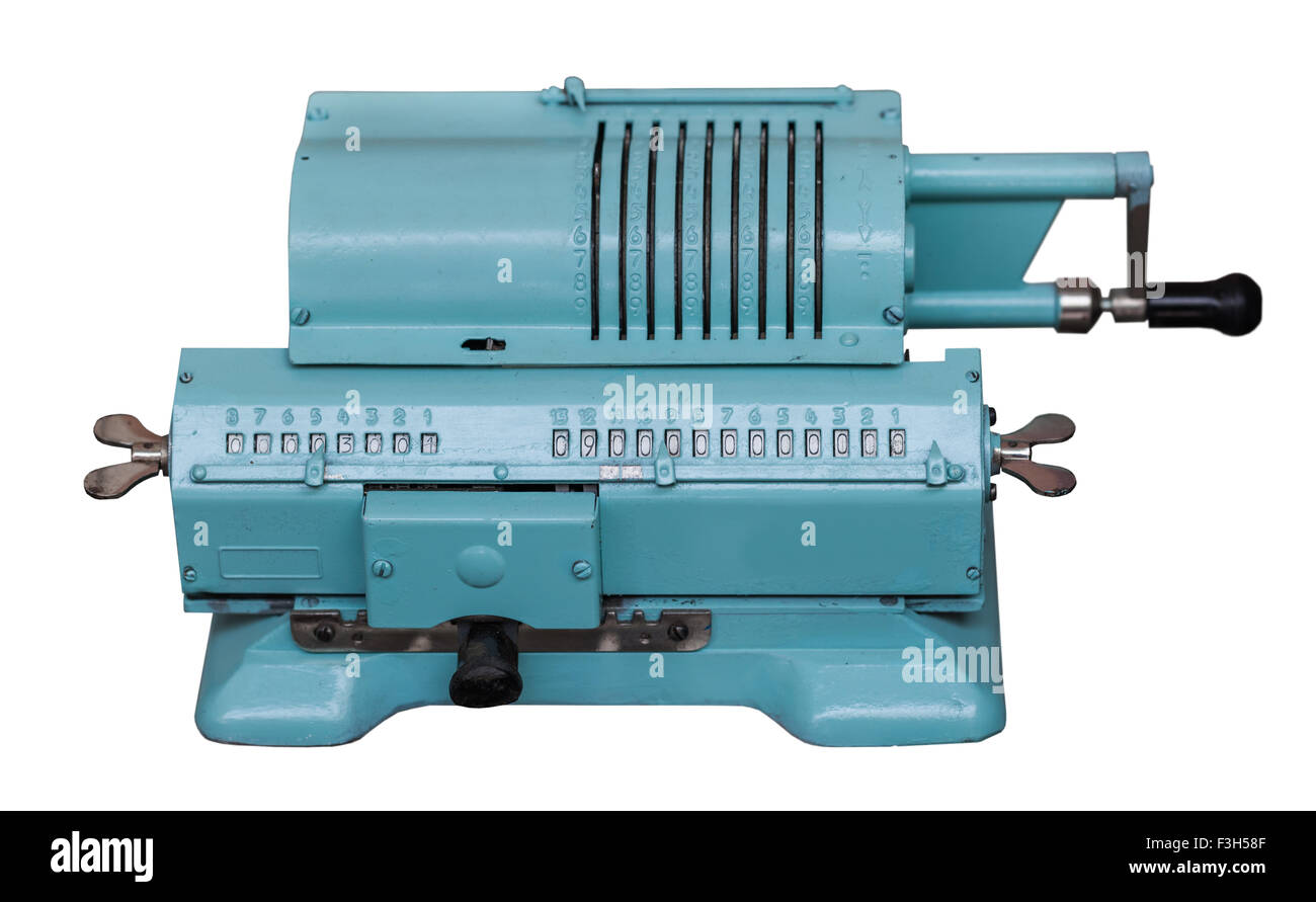 vintage computing machine isolated on a white background Stock Photo ...