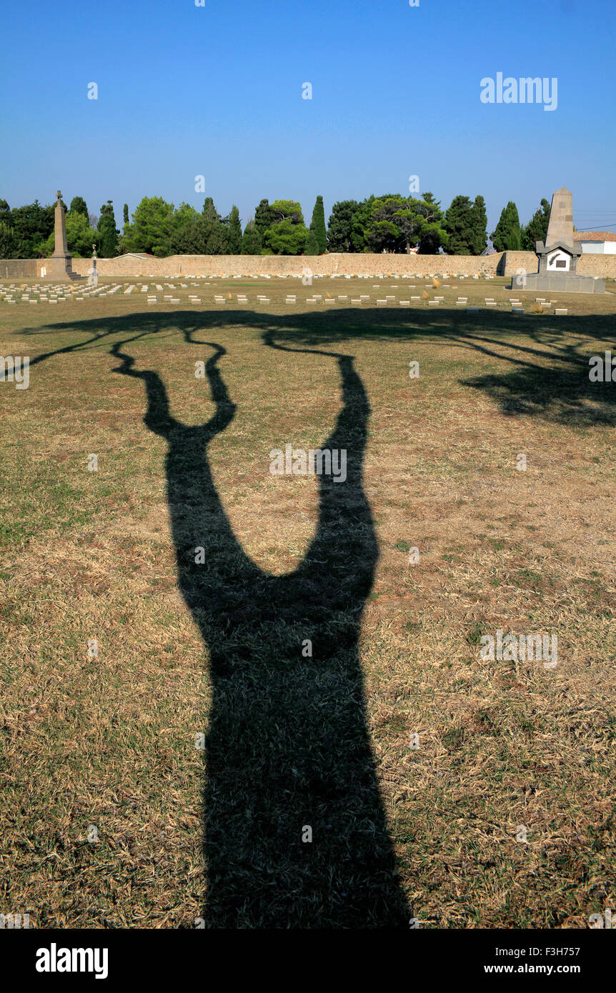 Surreal tree shadows on the ground of CWGC East Mudros military ...