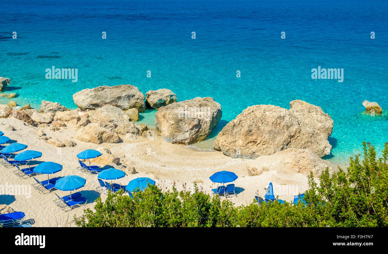 Kavalikefta Beach near Kathisma Beach in Lefkada Island, Greece Stock ...