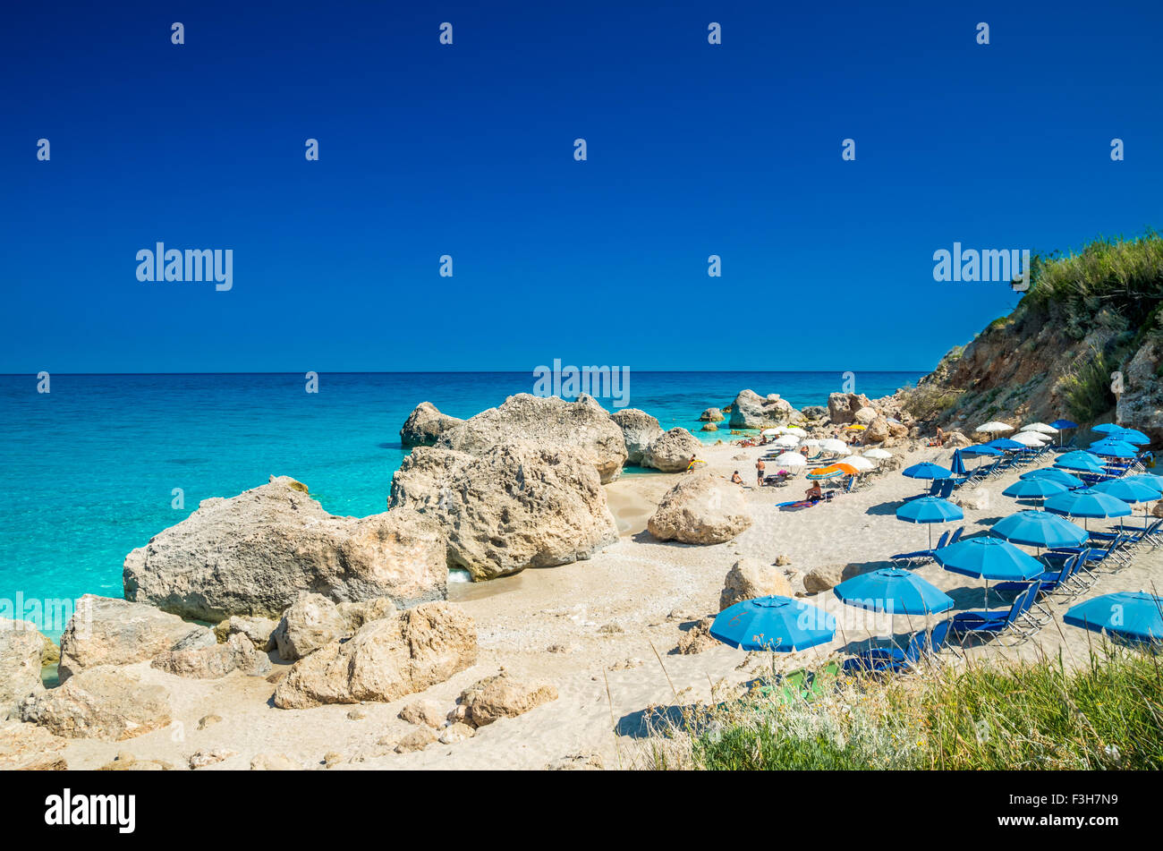 Kavalikefta Beach near Kathisma Beach in Lefkada Island, Greece Stock ...