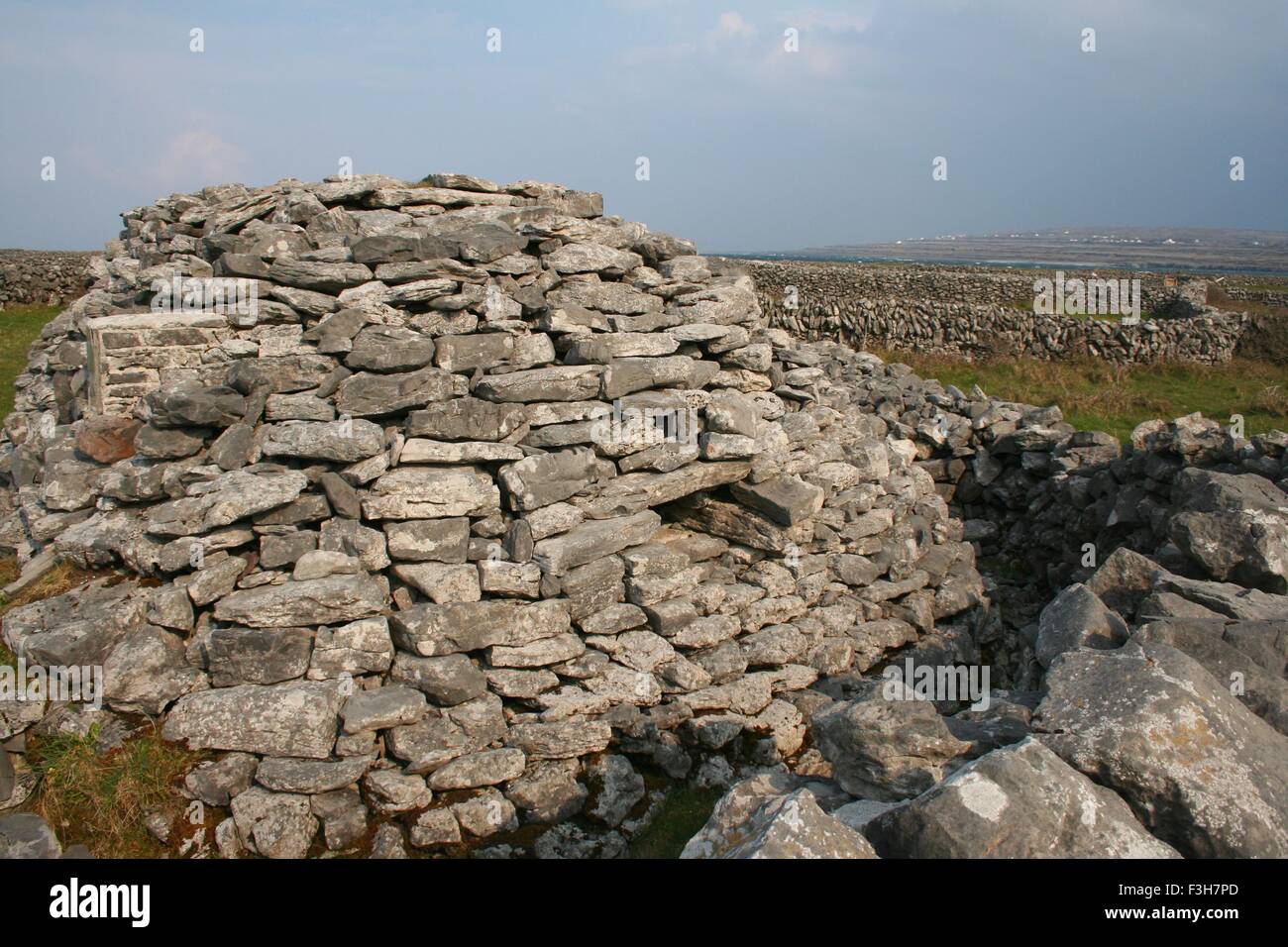 Medieval pilgrim hut, Clochan na Carraige, on Island of Inishmore which ...
