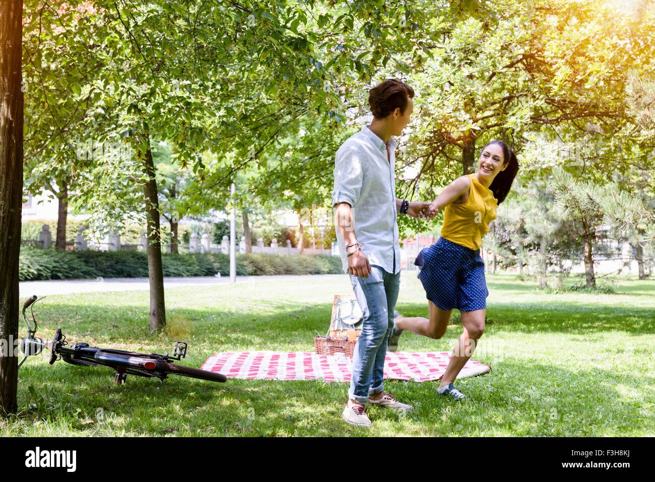 Woman frolicking hi-res stock photography and images - Alamy