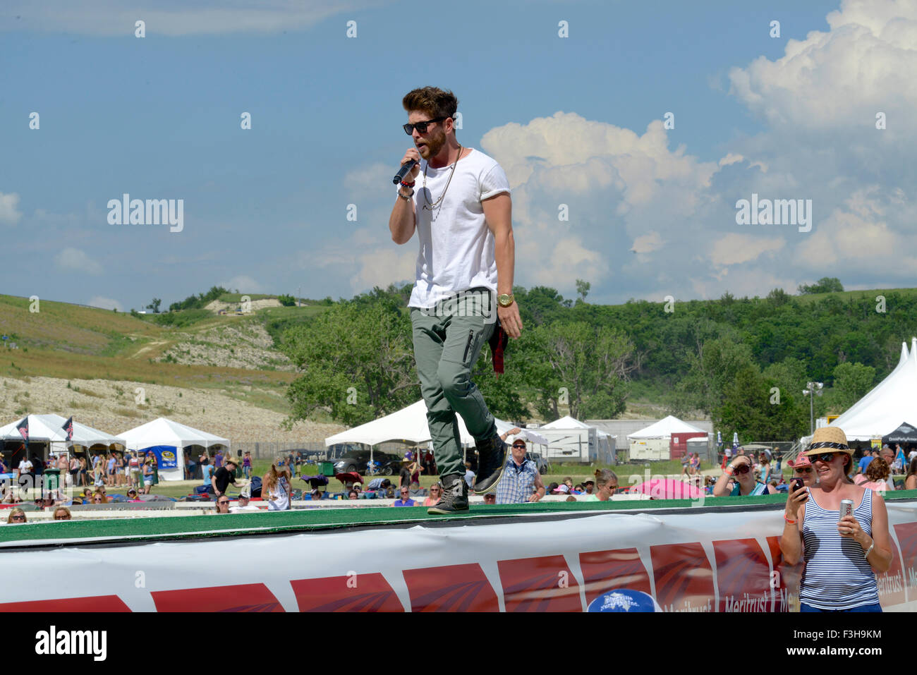 Chris Lane in performance at the Kicker Country Stampede Music Festival ...