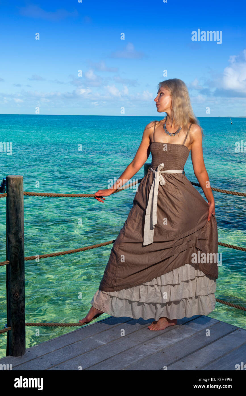 The beautiful woman on the tropical island Stock Photo - Alamy