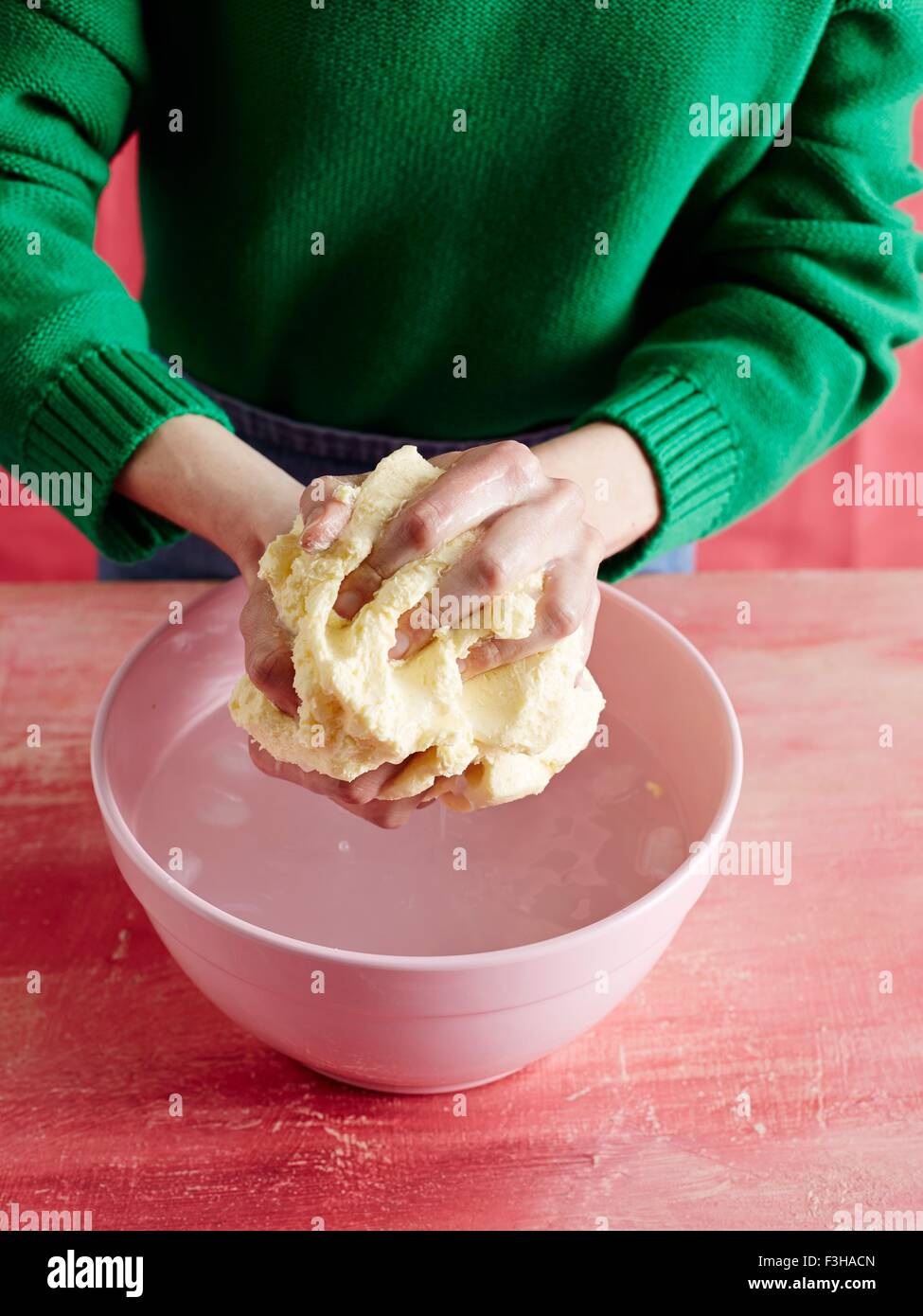 Person making butter Stock Photo - Alamy