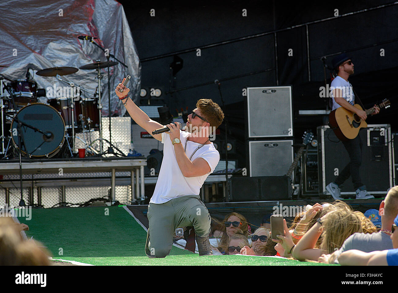 Chris Lane in performance at the Kicker Country Stampede Music Festival ...
