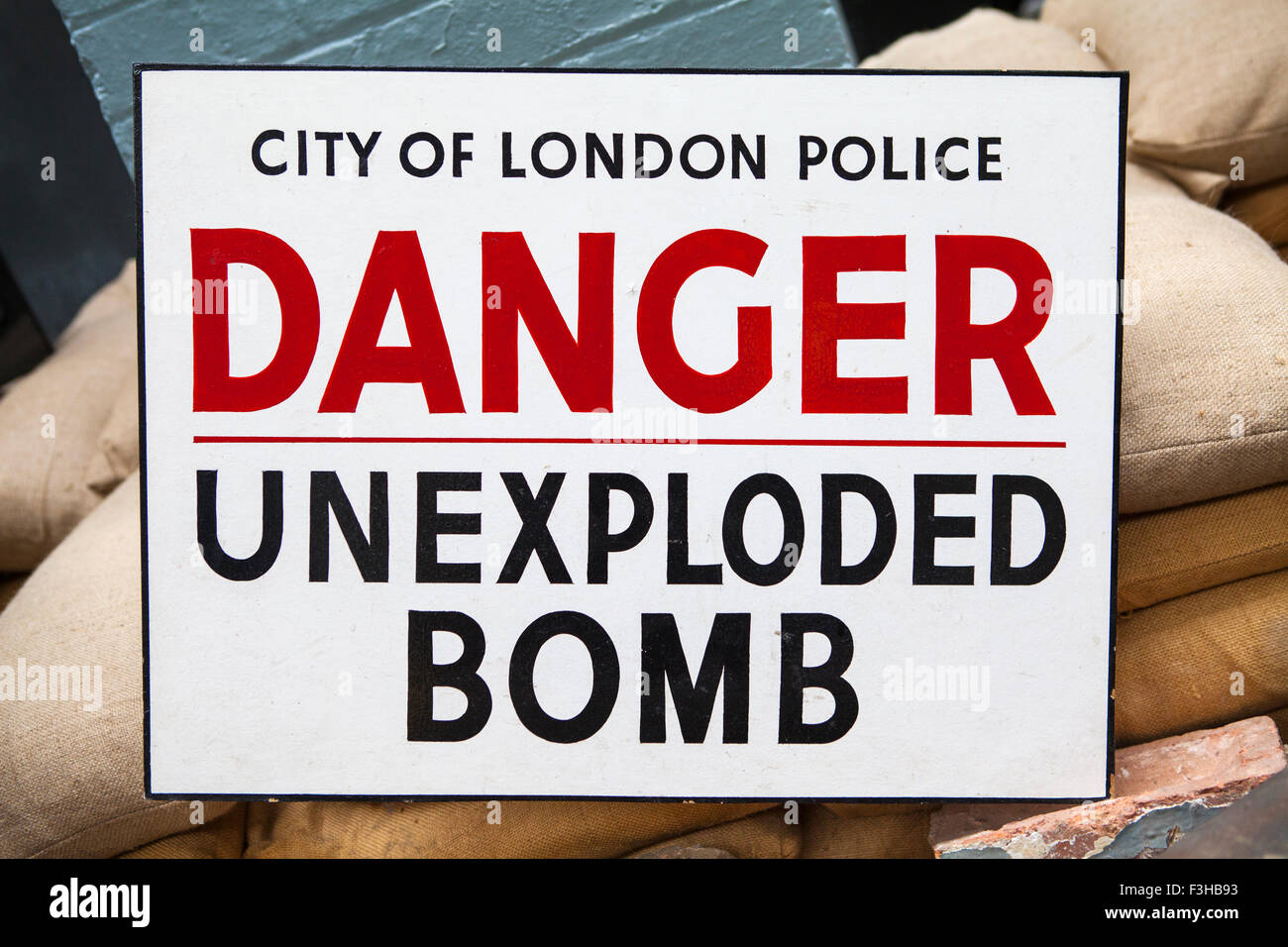 An Unexploded Bomb Sign - similar to what would have been seen during ...