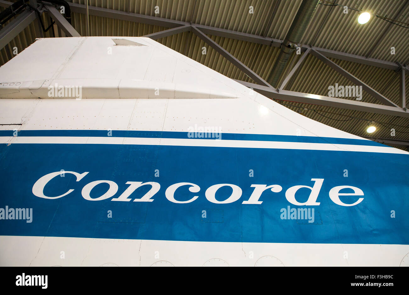 CAMBRIDGESHIRE, UK - OCTOBER 5TH 2015: The tail wing of the Concorde ...
