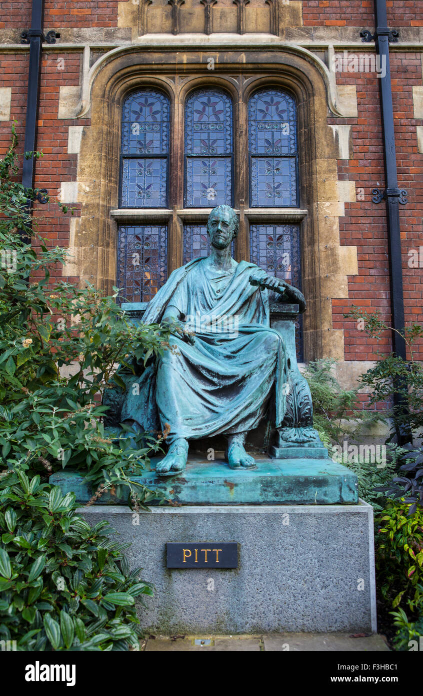 A statue of William Pitt The Younger outside Pembroke College in ...