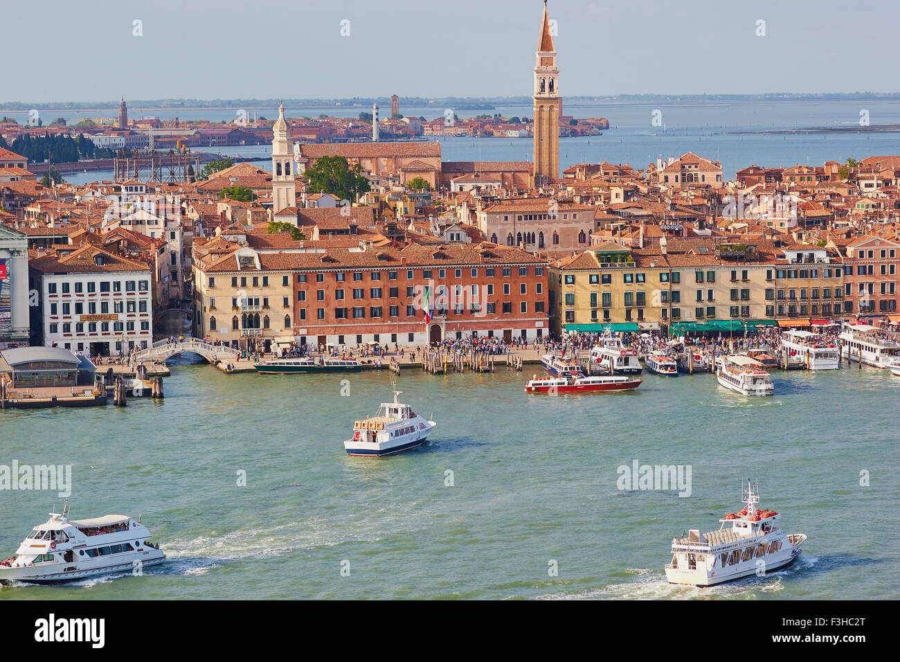 Venice waterfront and lagoon view from Basilica di San Giorgio Maggiore ...
