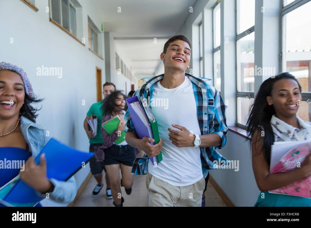 Student Running In Hallway