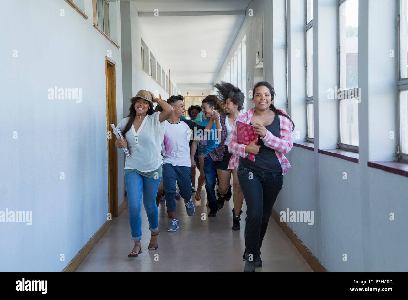 Student Running In Hallway
