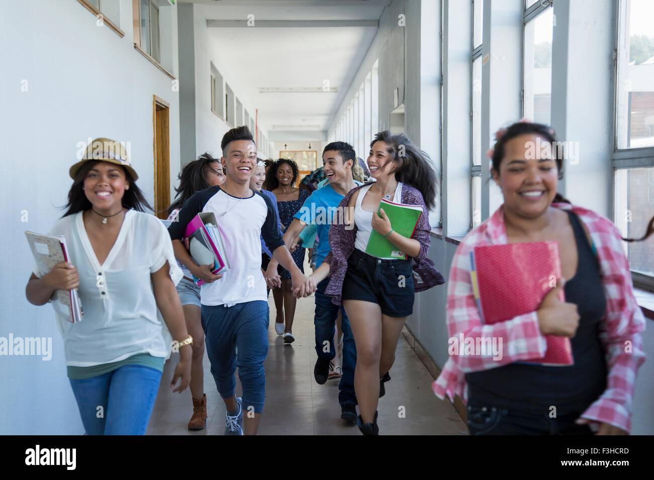 Student Running In Hallway