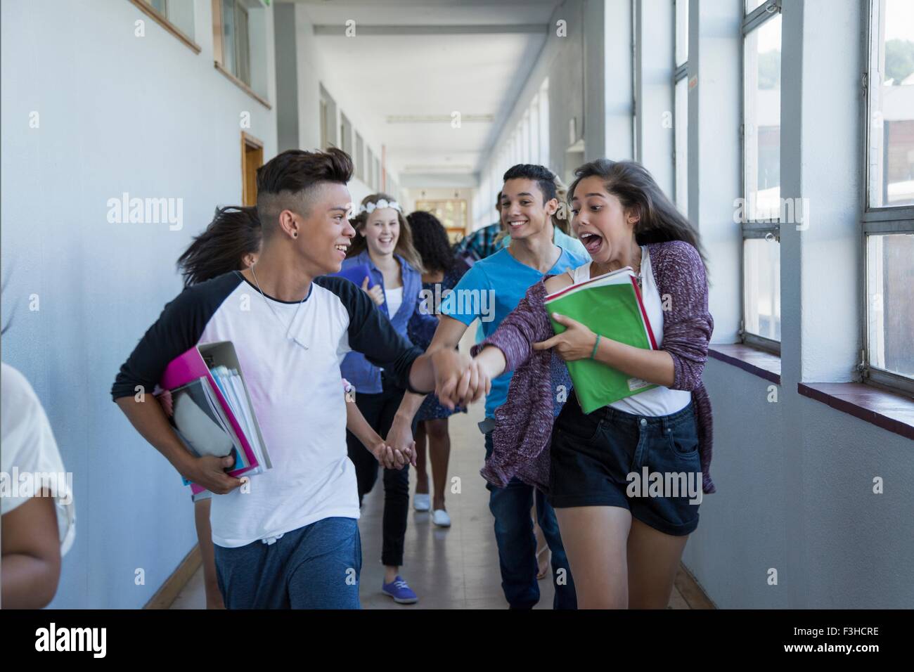 Student Running In Hallway