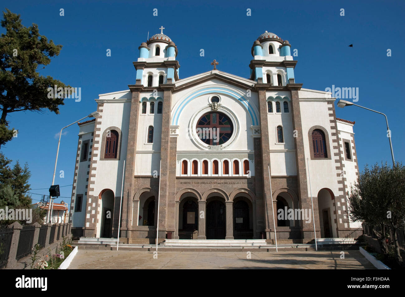 Architectural view of Moudros (or Mudros) city Cathedral and its ...