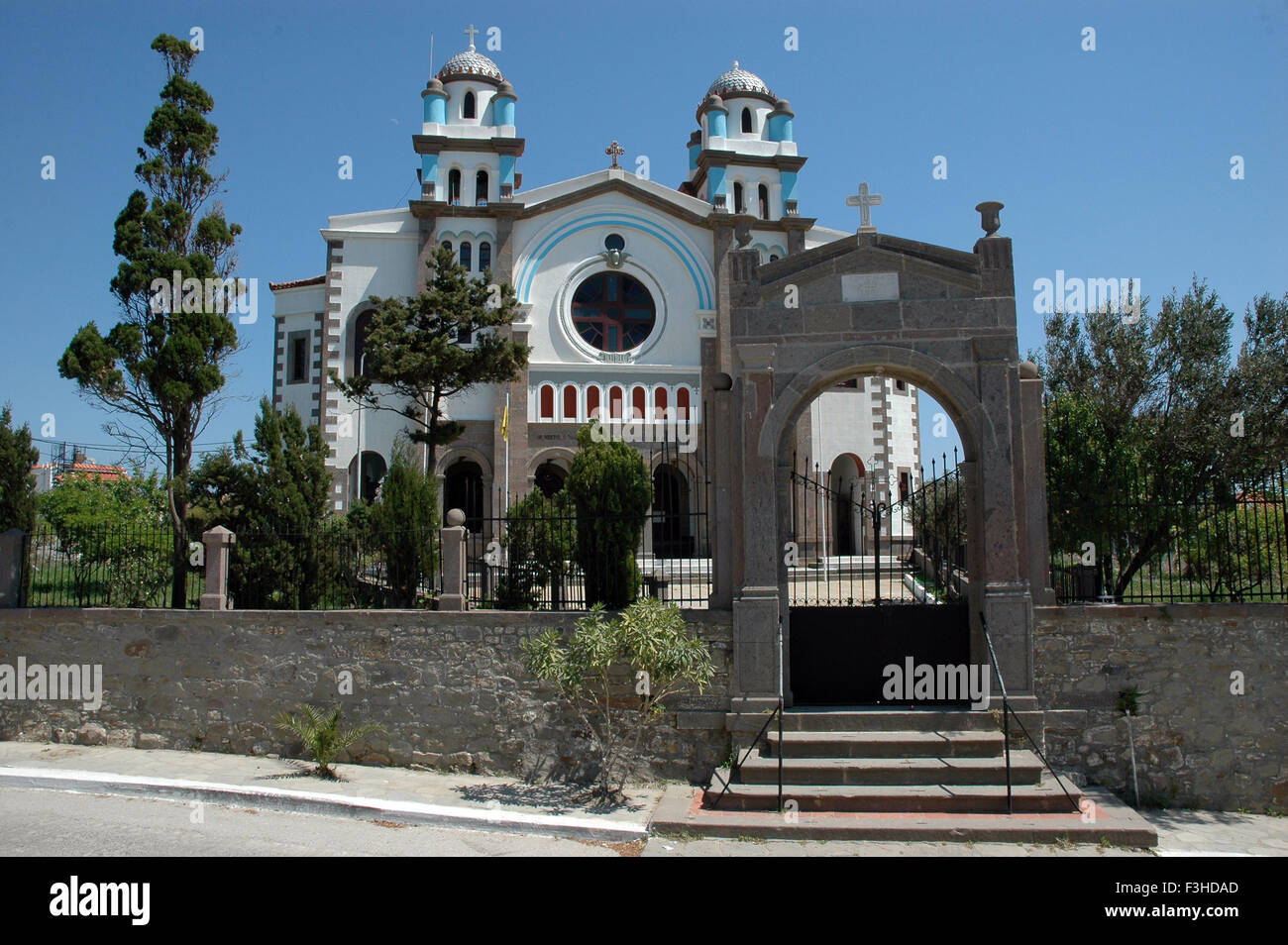 Architechtural view of Moudros (or Mudros) city Cathedral and its ...