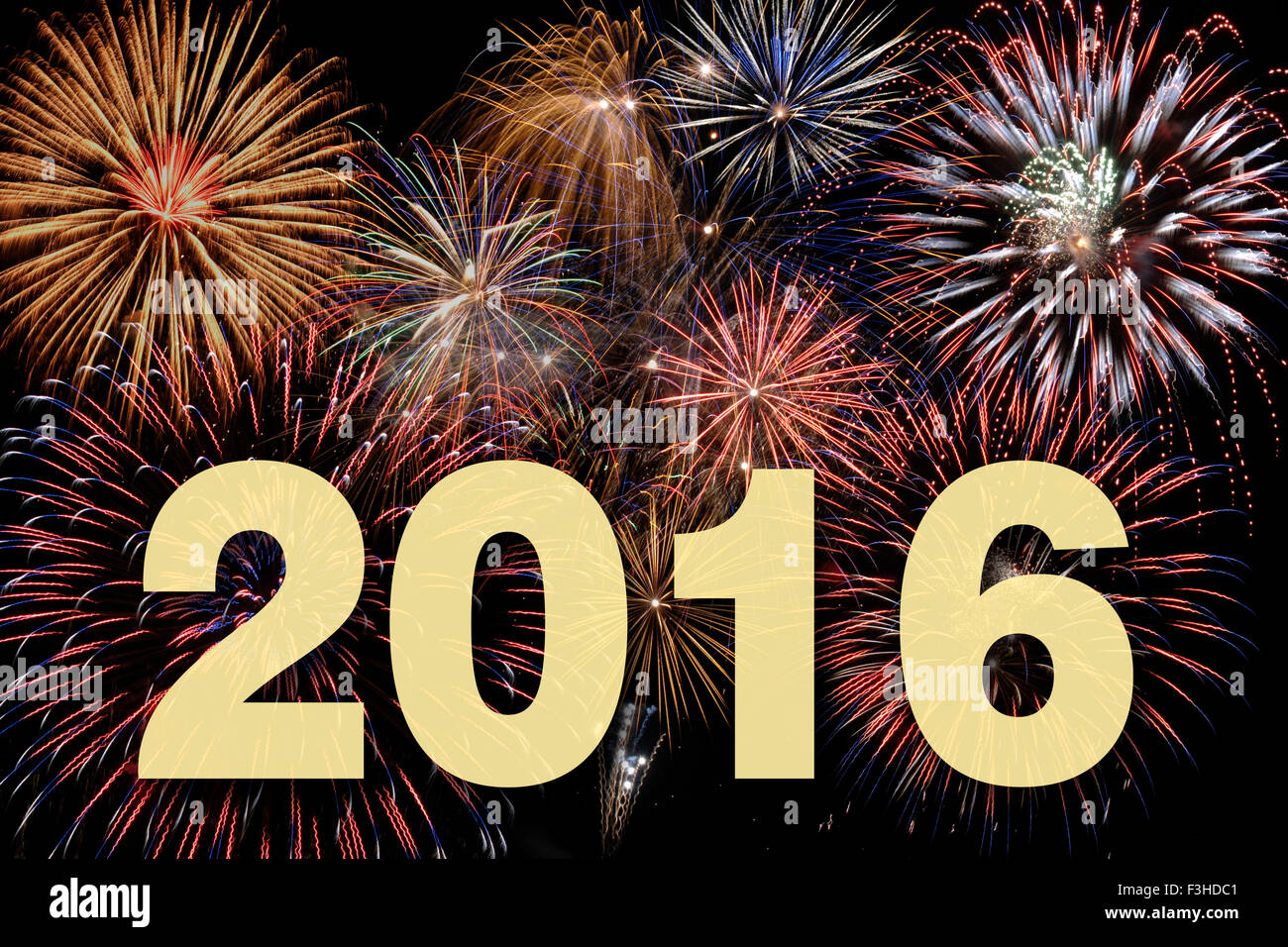 new year 2016 with fireworks Stock Photo - Alamy