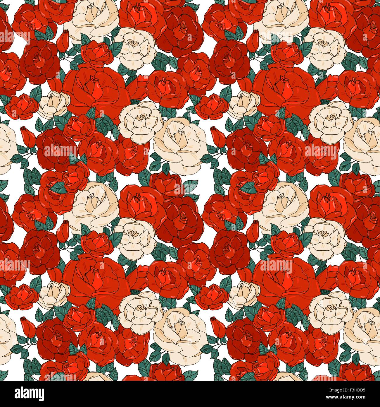seamless pattern with roses Stock Vector Image & Art - Alamy