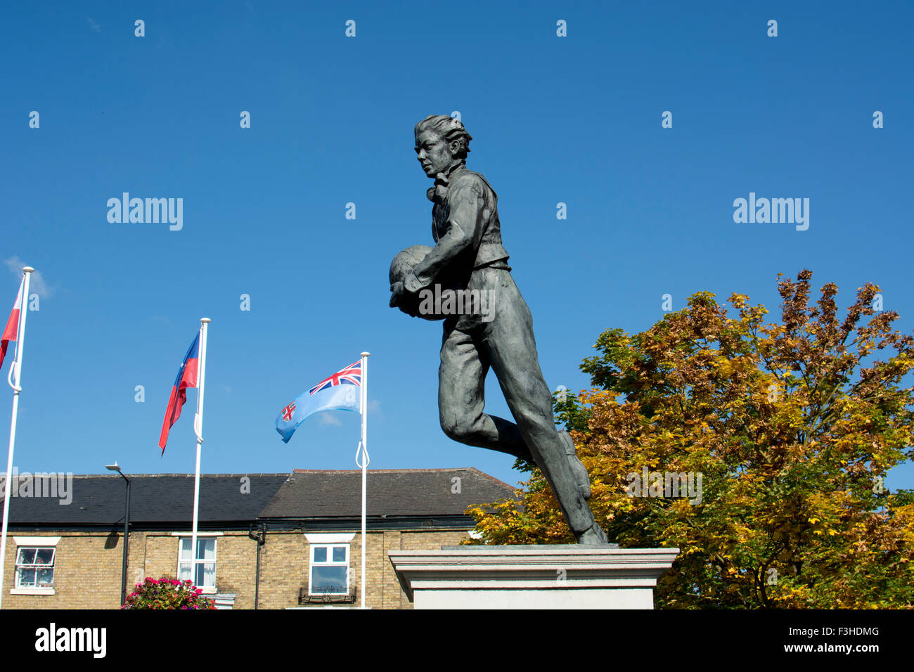 William Webb Ellis statue, Rugby, Warwickshire, England, UK Stock Photo ...