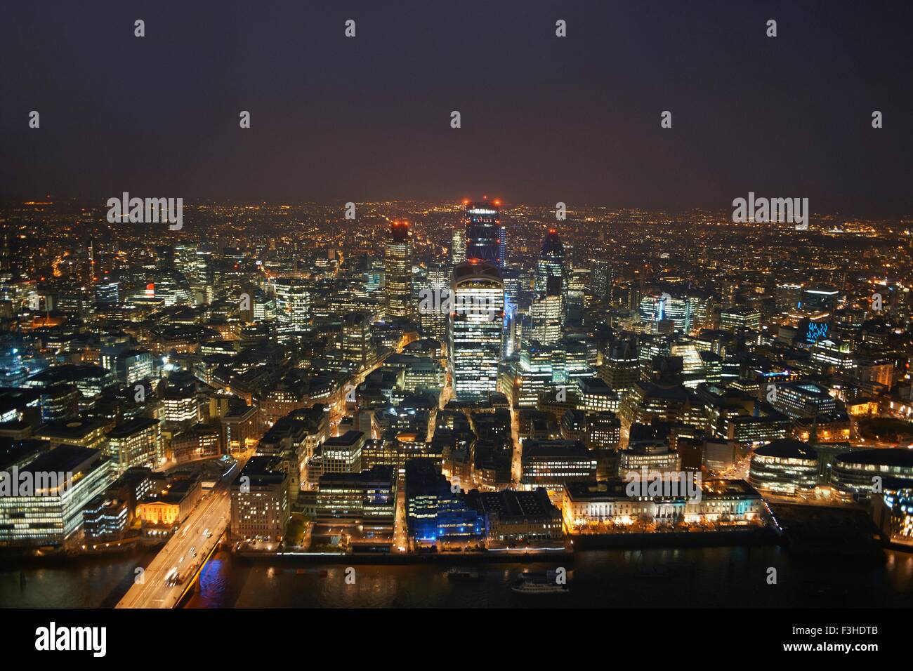 City of london night lights hi-res stock photography and images - Alamy