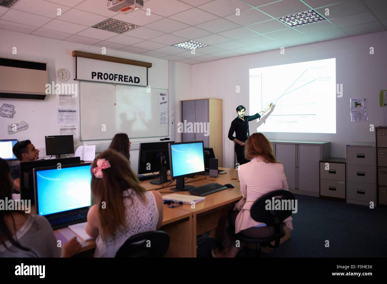 Computer teaching presenting in class Stock Photo - Alamy