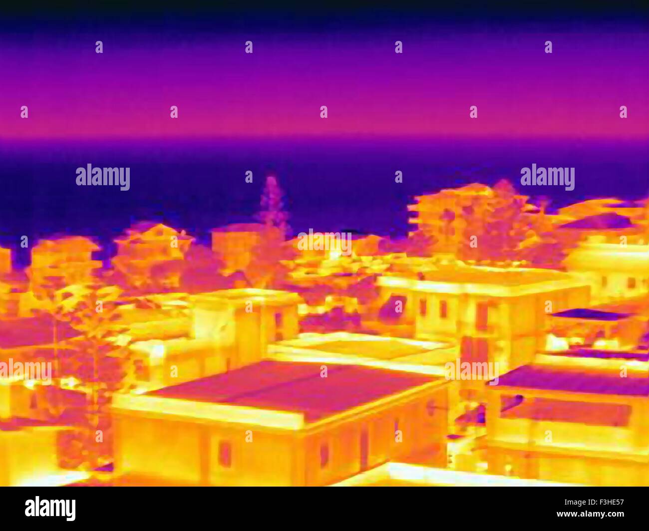 Thermal image of beach houses, Sicily, Italy Stock Photo - Alamy