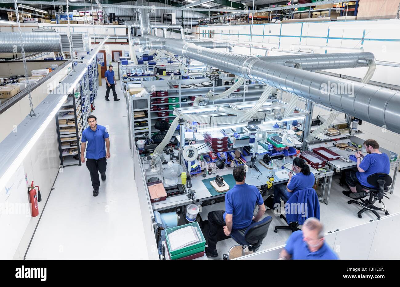 Overview of production line in electronics factory Stock Photo - Alamy