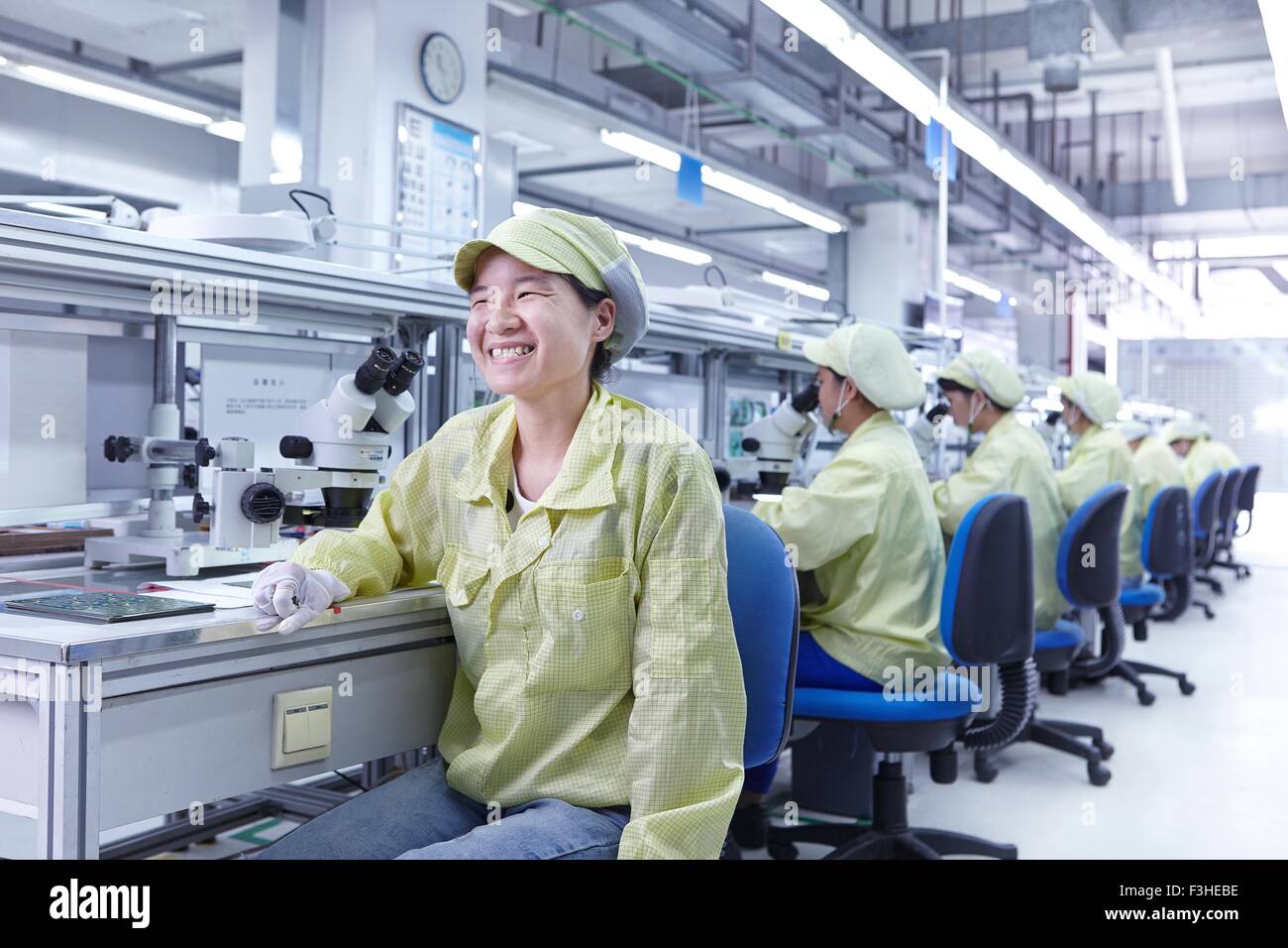 Quality check station factory producing flexible electronic circuit ...