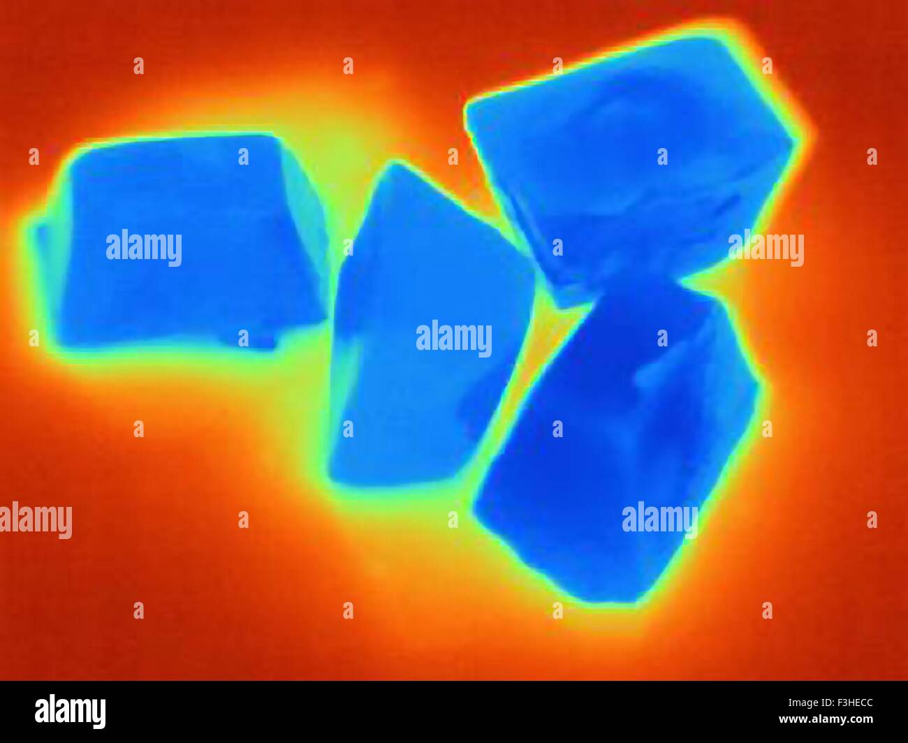 Thermal image of ice cubes Stock Photo - Alamy