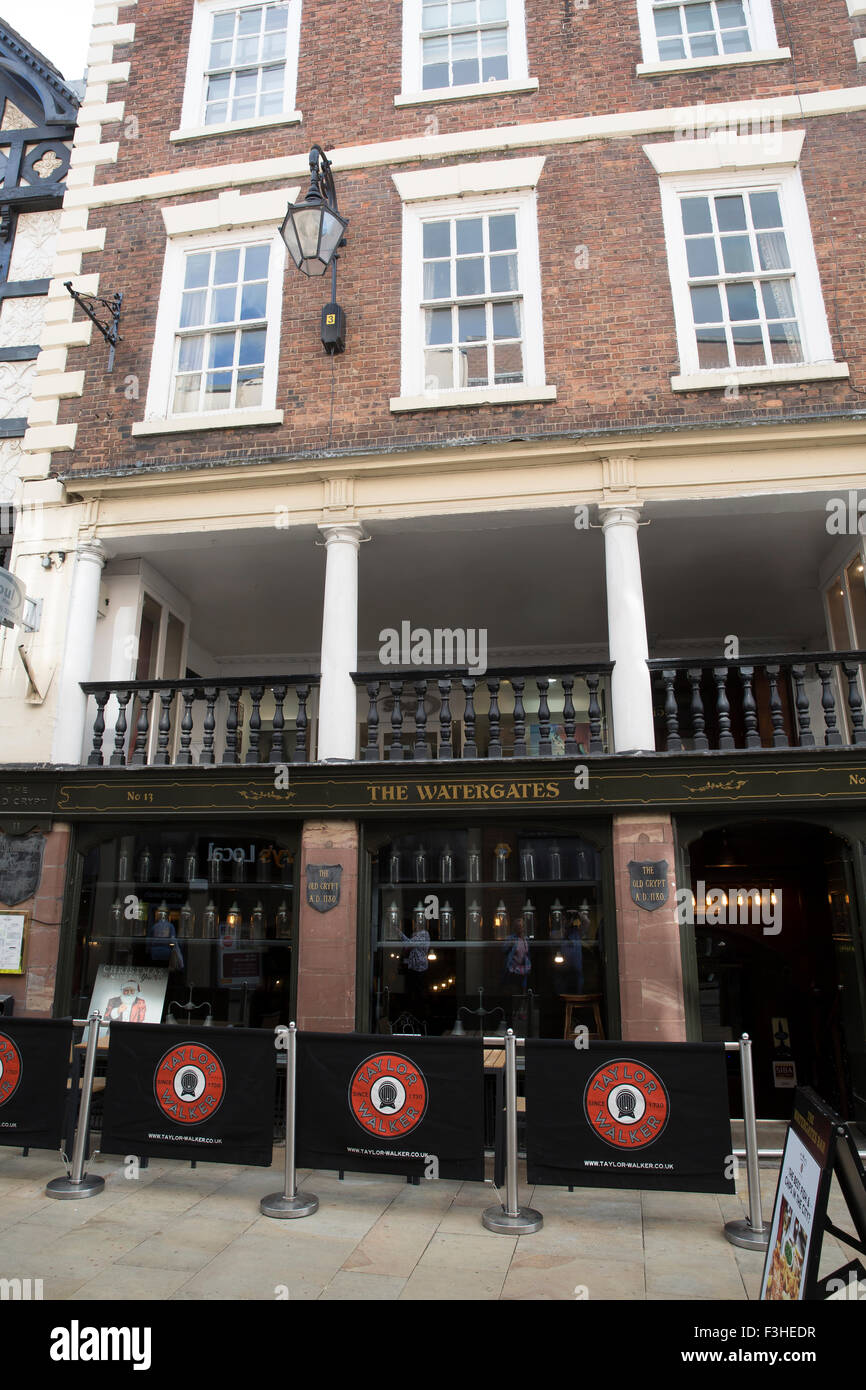 Watergate pub in Chester it was the old crypt in AD:1180 Stock Photo ...