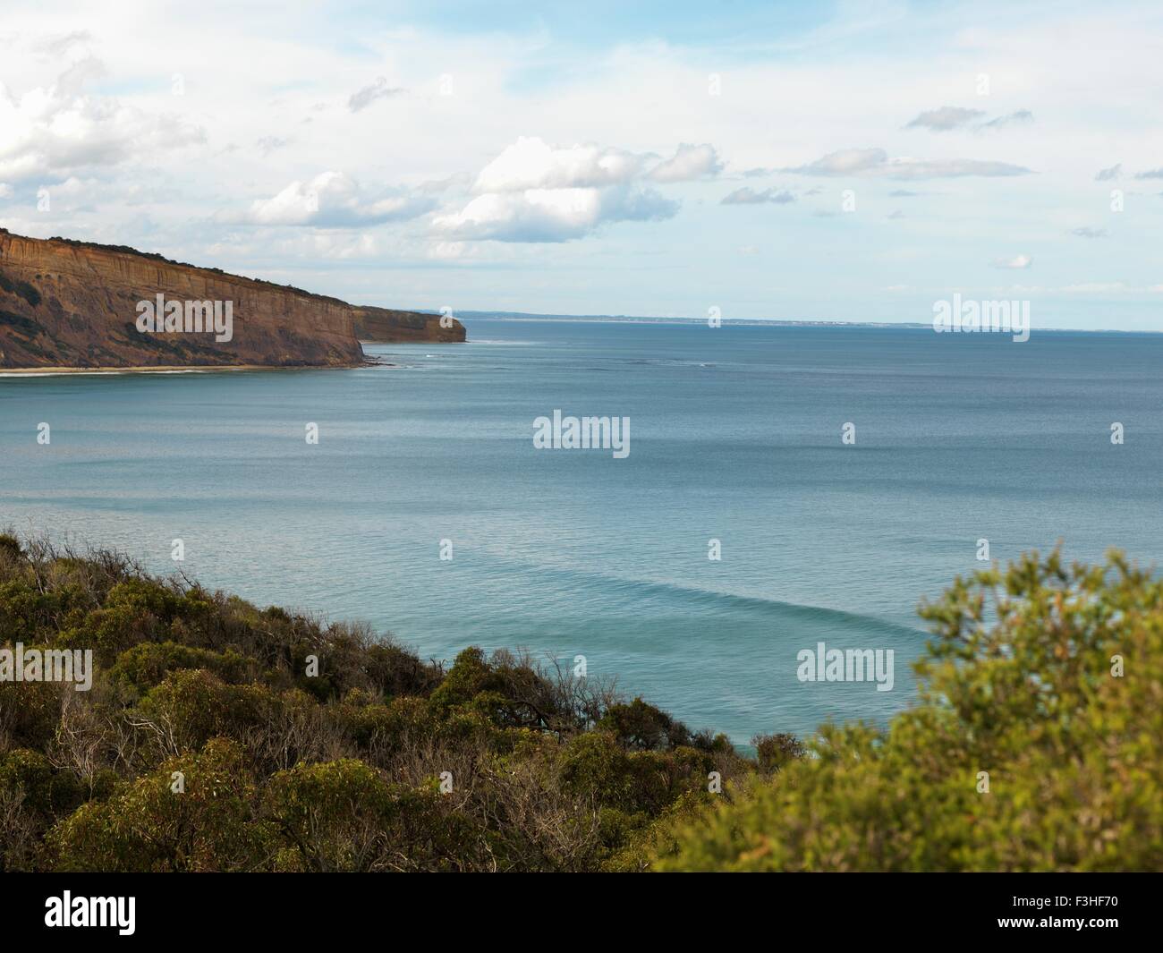 View of coast and blue sea, Point Addis National Park, Anglesea ...