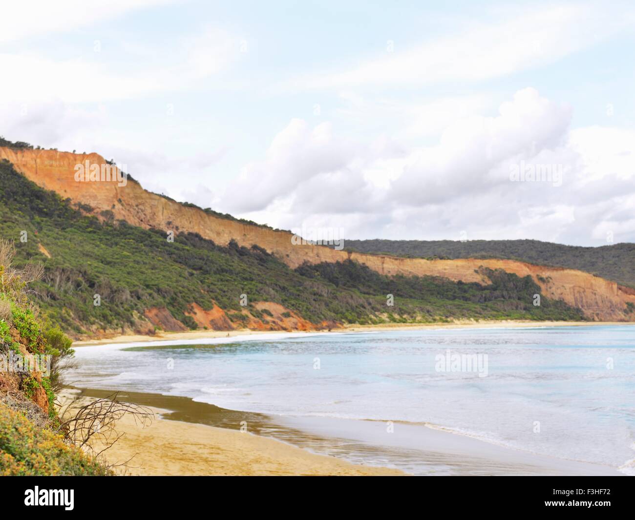View of bay and sea, Point Addis National Park, Anglesea, Australia ...