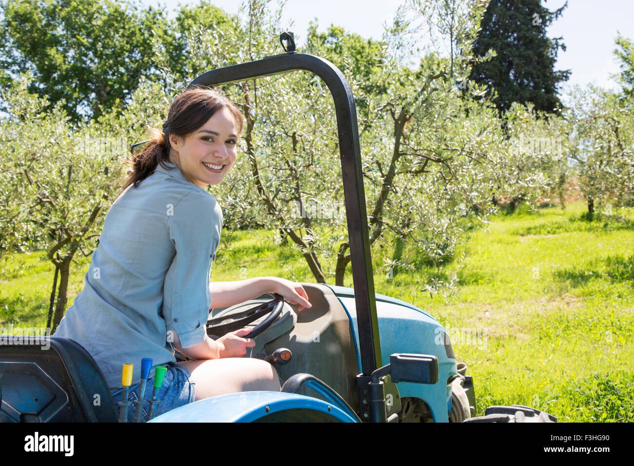 Women farmer tractor hi-res stock photography and images - Alamy